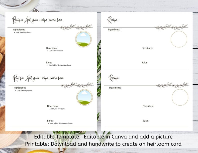 Editable Recipe Card Template, Recipe Category Binders, Printable 8.5 X ...