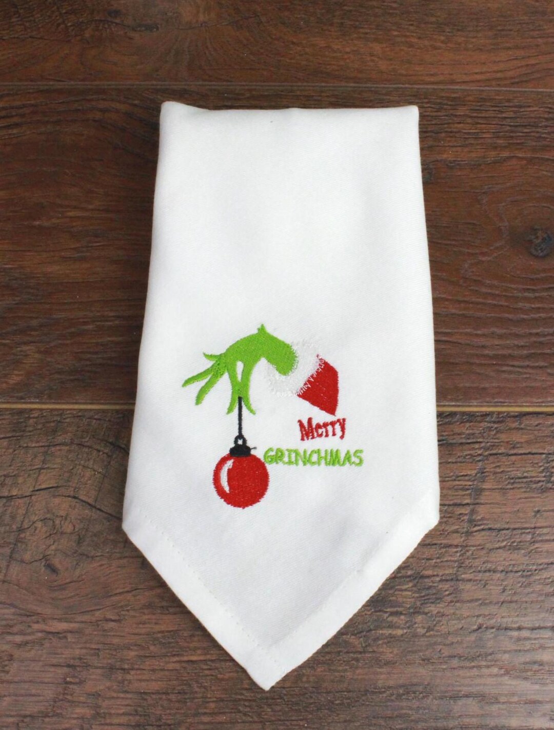 Grinch Christmas Napkin Whoville Holiday Christmas Decor Embroidered Dr ...