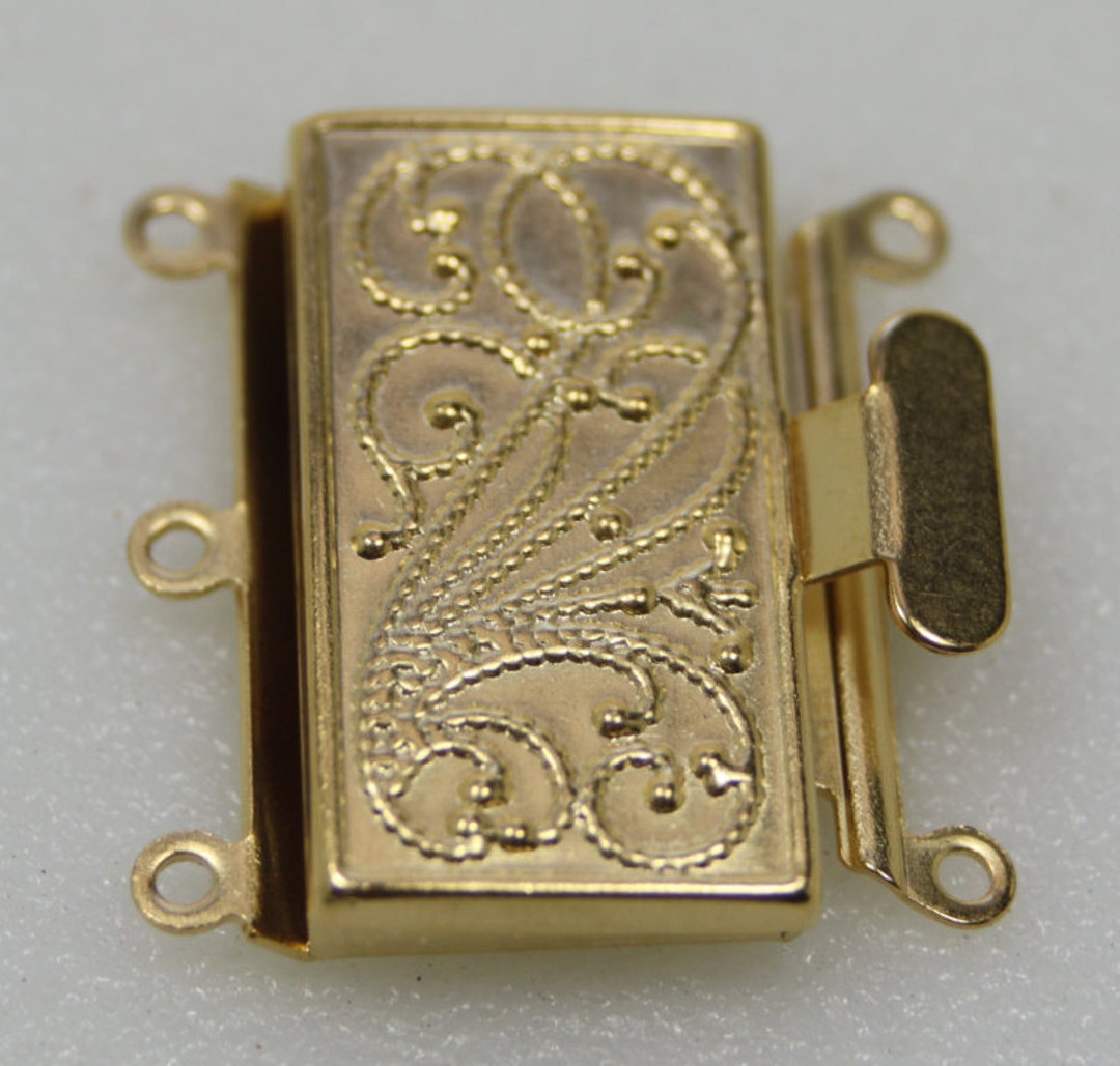 Antique Gold Box Clasp, 3 Strand, Vintage Style - Etsy