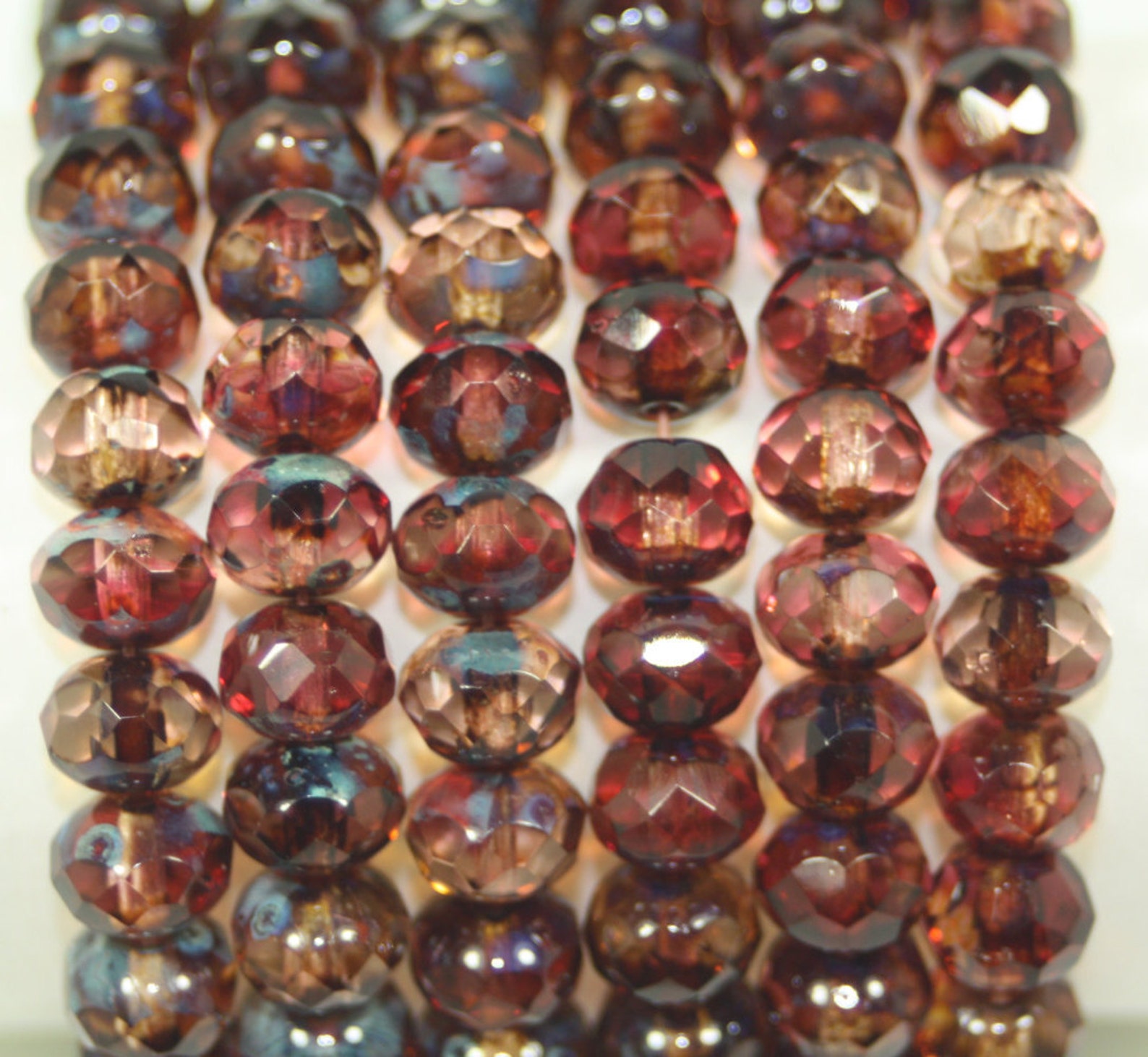 Czech Glass Beads Rondelle Beads 7x5mm 25 Beads - Etsy