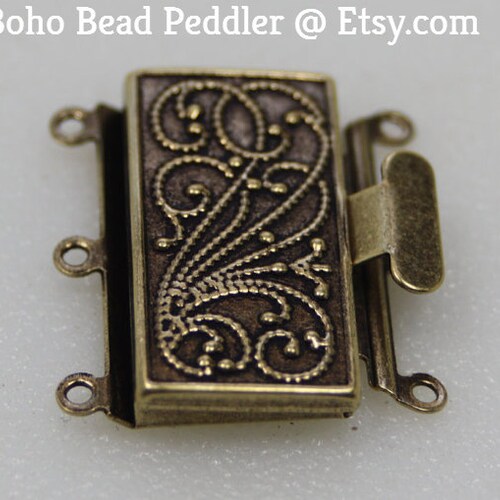 5 Strand Box Clasp Antique Brass Vintage Style - Etsy