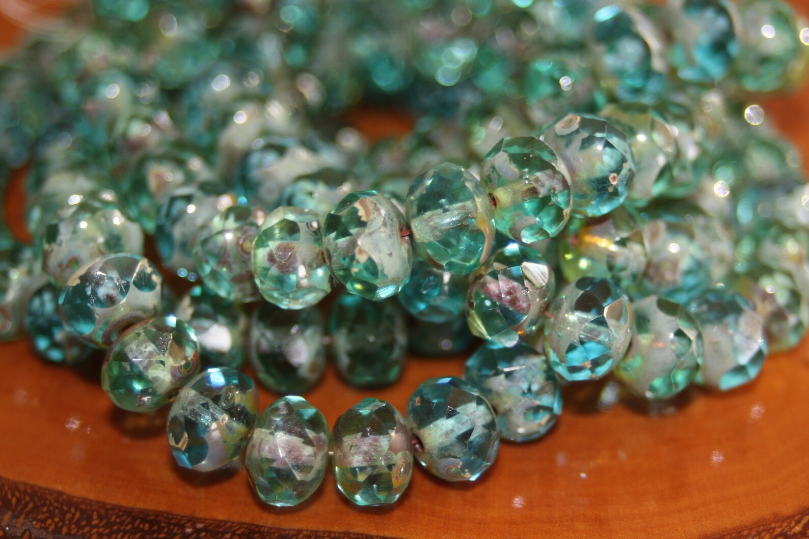 Czech Glass Beads 8x6mm Rondelles 25 Beads - Etsy