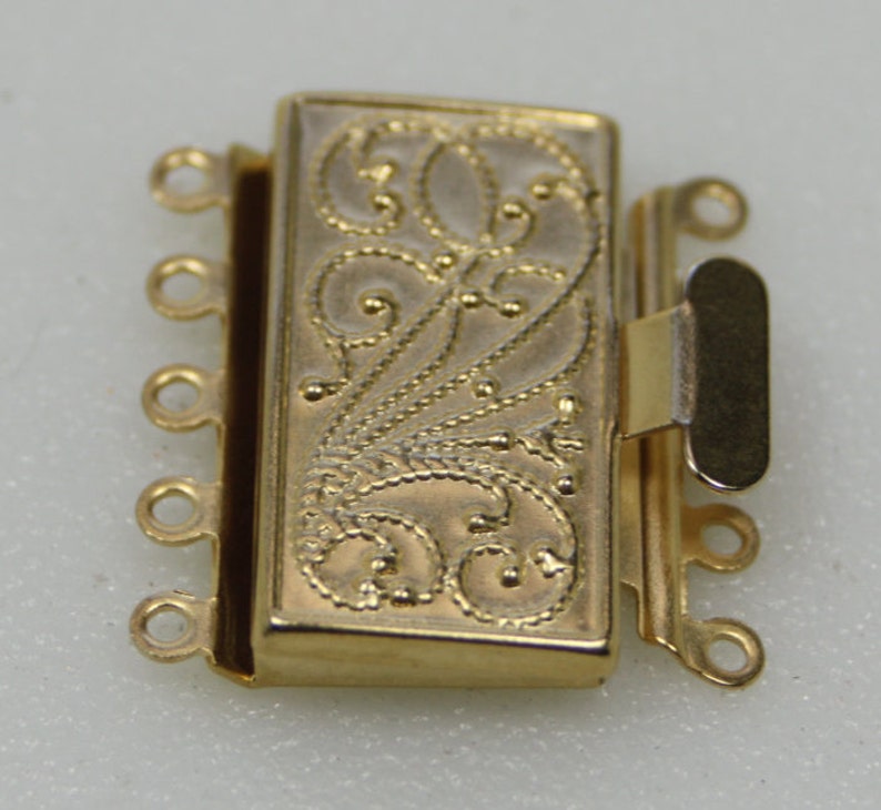 Antique Gold Finish Box Clasp, 5 Strand, Vintage Style - Etsy