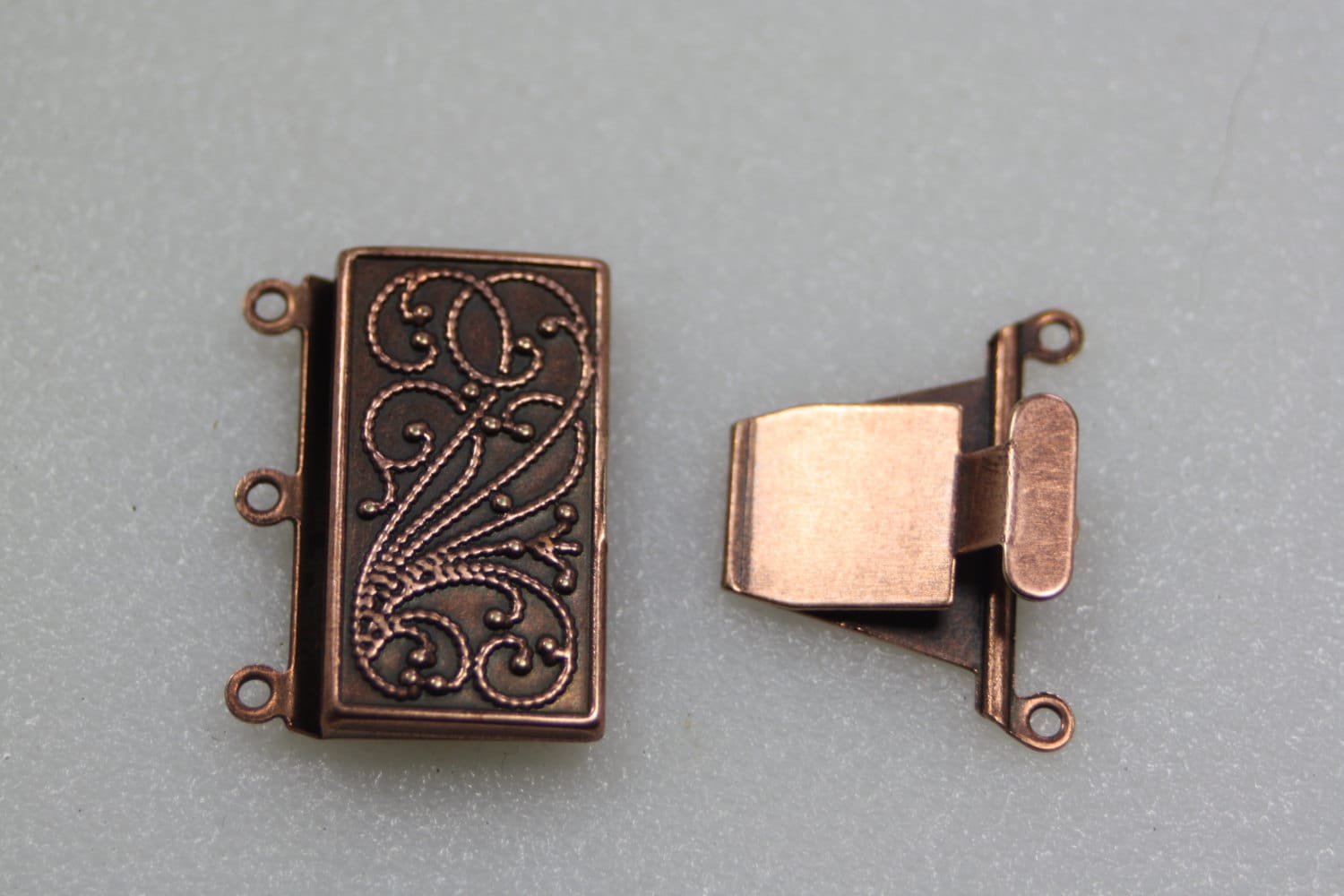 Antique Copper Box Clasp, 3 Strand - Etsy