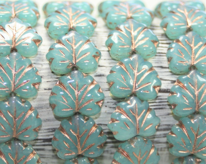 Czech Glass Beads,maple Leaves, 20 Beads, 8 Inch Strand, 10x12mm - Etsy