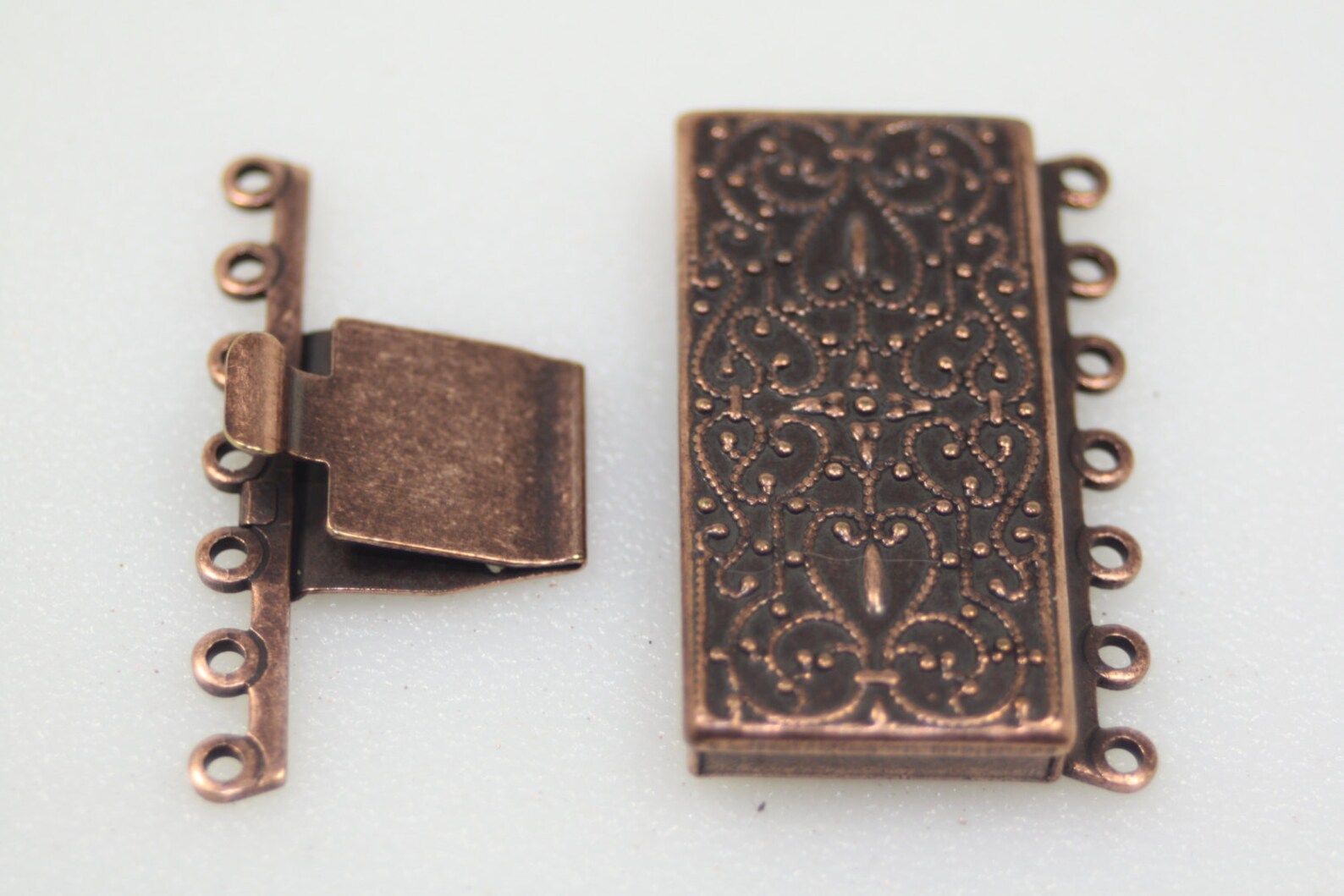 Box Clasp, 7 Strand, Antique Copper Finish, Vintage Style , 36x26mm - Etsy