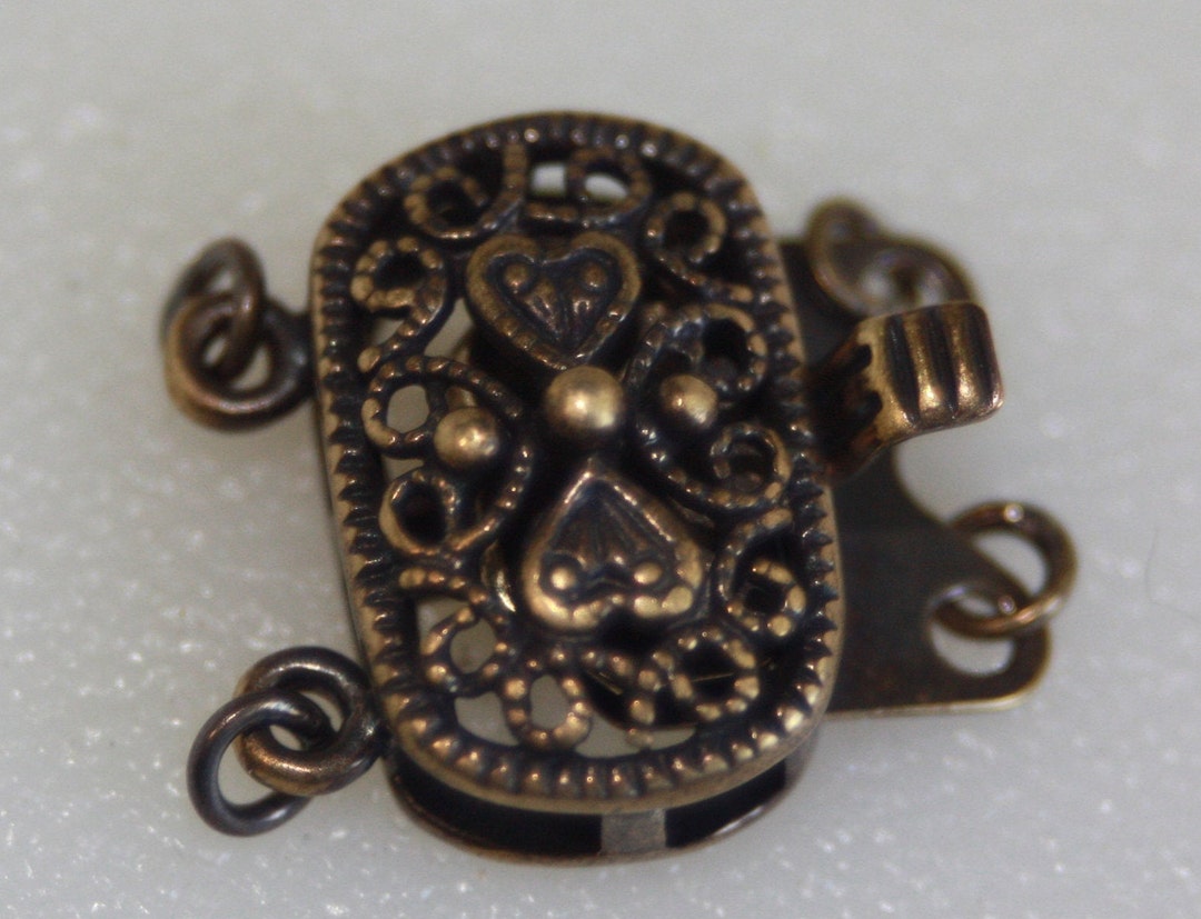 Antique Brass Box Clasp, 2 Strand, Vintage Style - Etsy