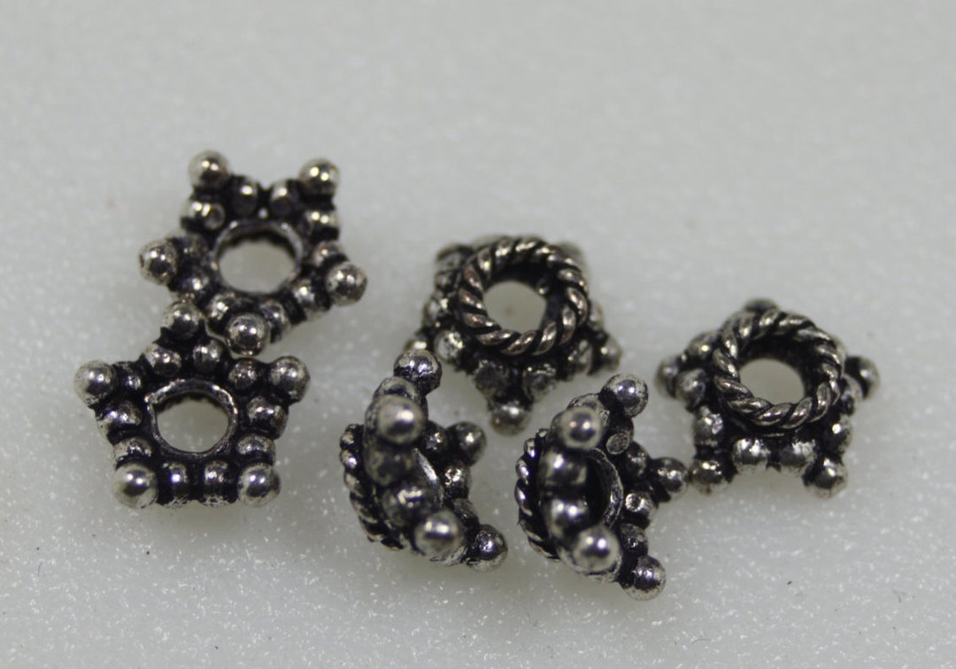 Big Hole Bead Caps, Sterling Plated, 12pcs - Etsy