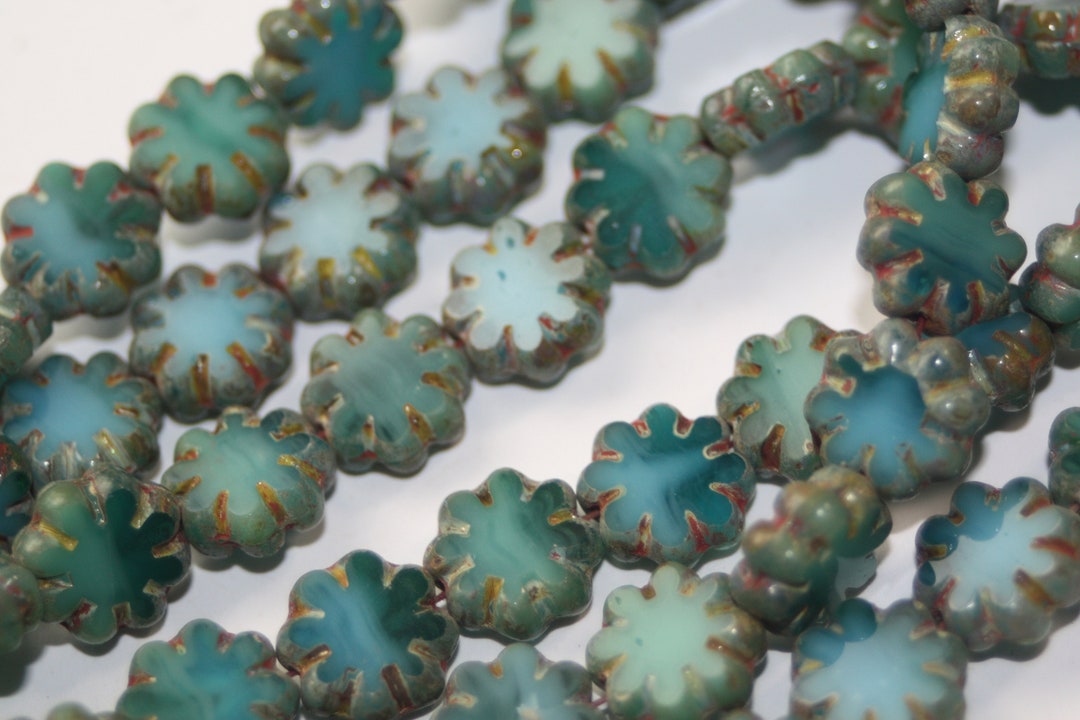 Czech Glass Beads, 9mm Cactus Flower, 25 Beads - Etsy