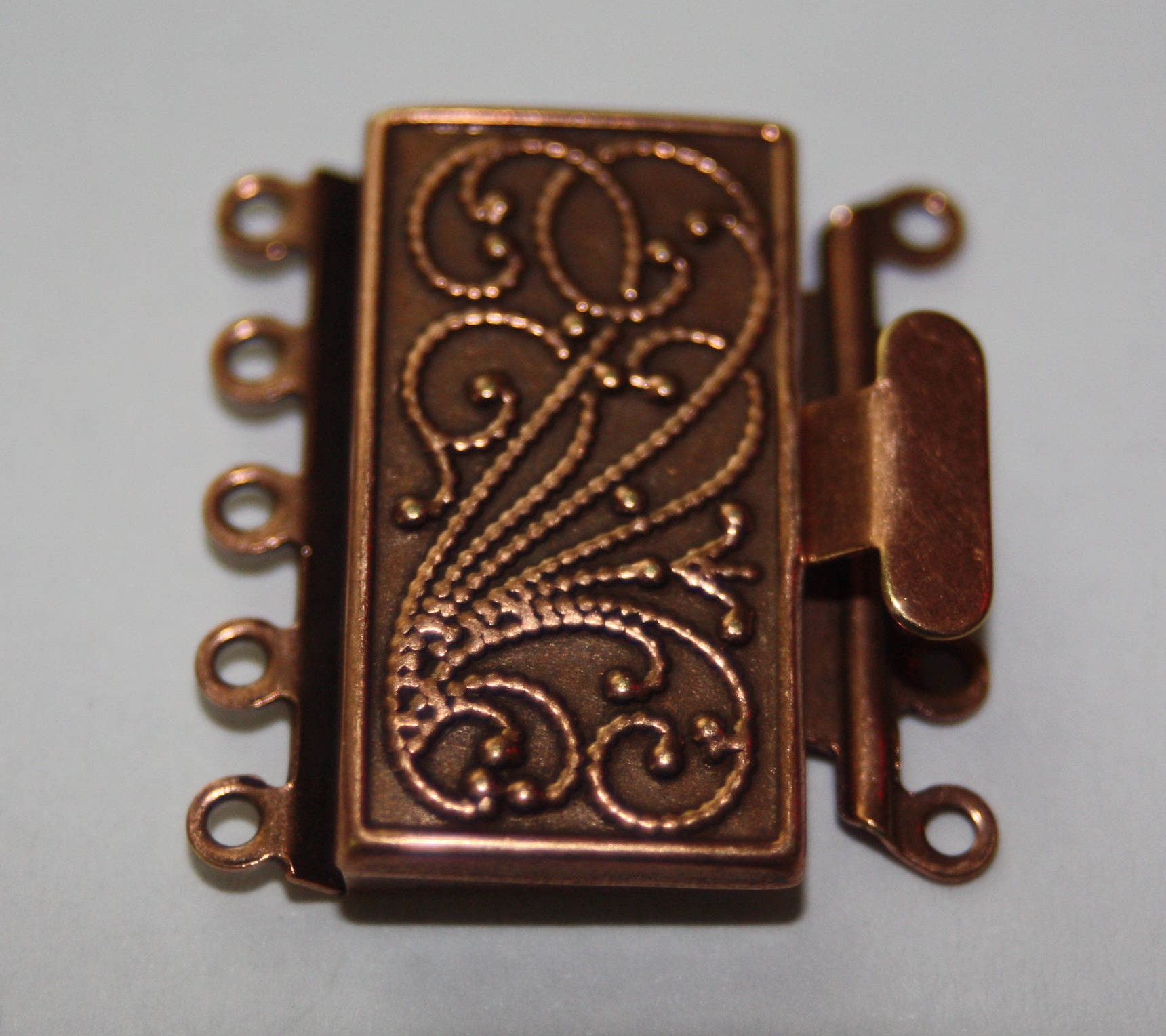 Antique Copper Box Clasp, 5 Strand, Vintage Style - Etsy