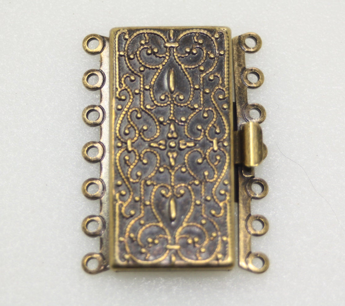 Multi Strand Box Clasp 7 Strand Box Clasp Brass - Etsy Canada