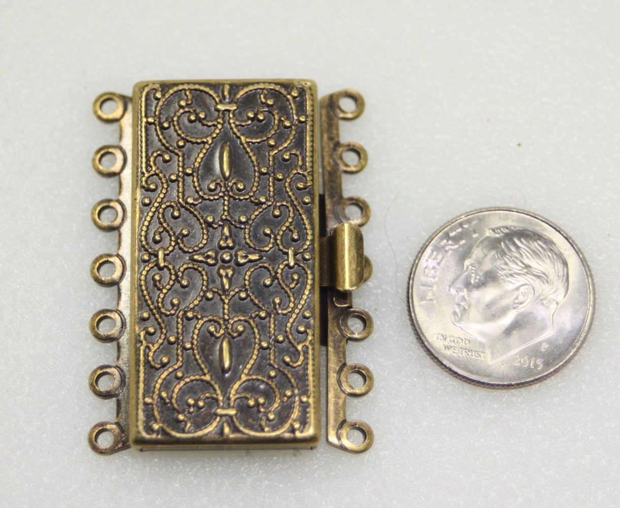 Multi Strand Box Clasp 7 Strand Box Clasp Brass - Etsy Canada