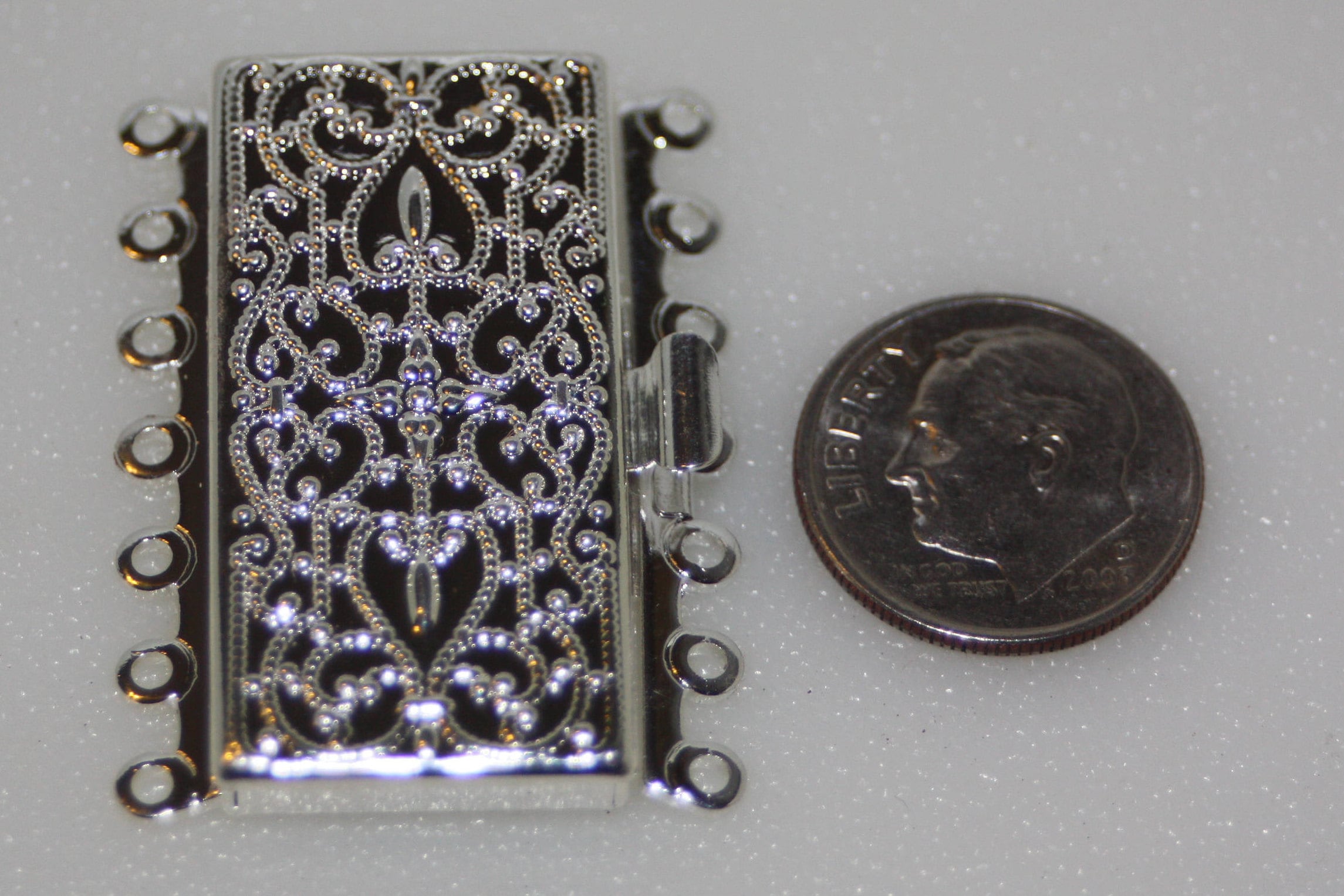 Multi Strand Box Clasp 7 Strand Clasp Box Clasp Silver - Etsy