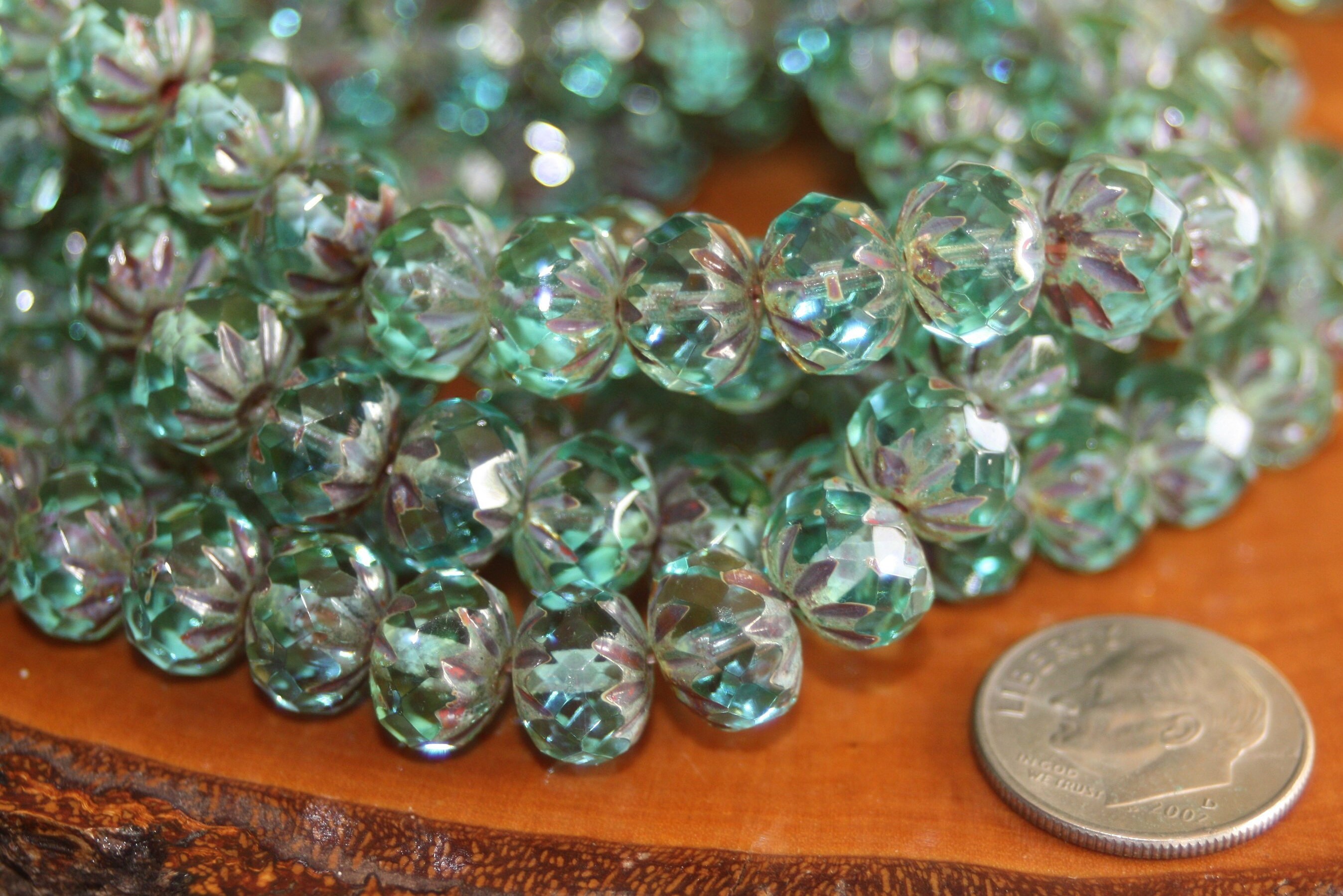 Czech Glass Beads Cruller Beads 9x6mm 12 Beads | Etsy