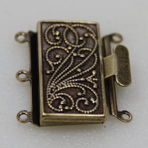 Antique Brass Box Clasp, 3 Strand, Vintage Style - Etsy
