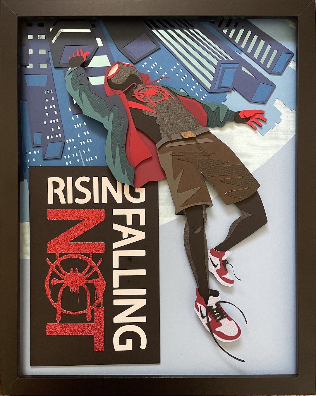Rising Not Falling - Miles Morales 11x14 Shadowbox - Etsy