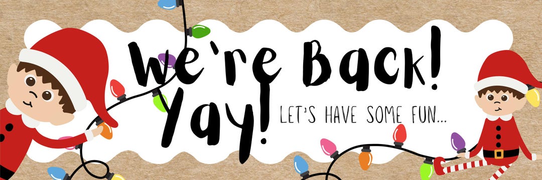 Elf Return Banner: Digital File (2 Boy Elves) - Etsy