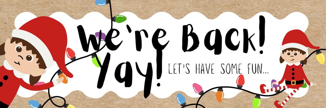 Elf Return Banner: Digital File (2 Girl Elves) - Etsy