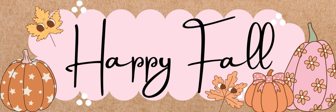 Happy Fall Banner: Printable Hand-painted Style Party Decor (PDF & JPEG ...