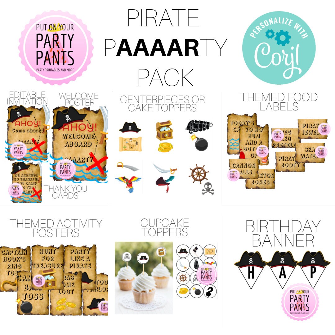 Pirate Paaaaar-ty Pack - Etsy