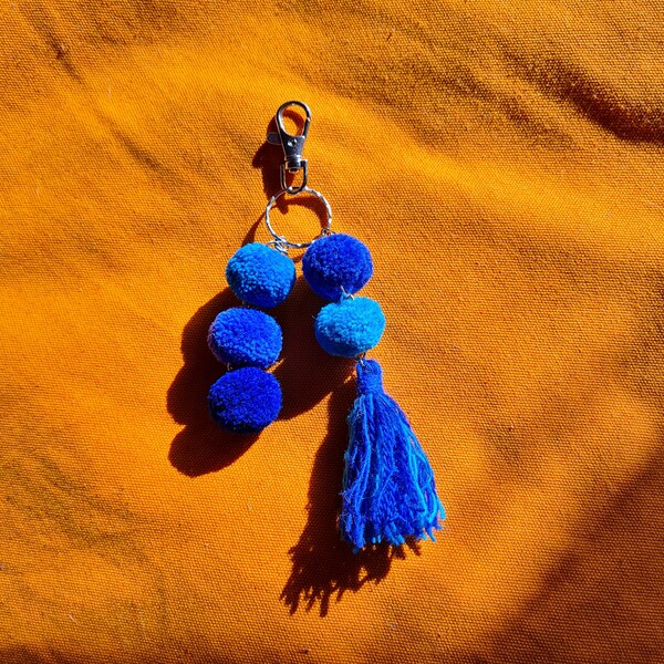 Pom Pom Keyring - Etsy UK