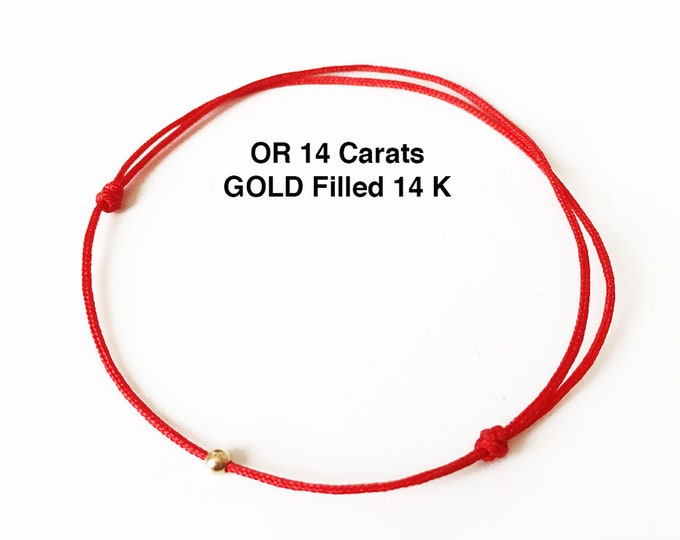 RED KABBALAH & a 14K Gold Filled Round Bead Bracelet Traditional Red ...