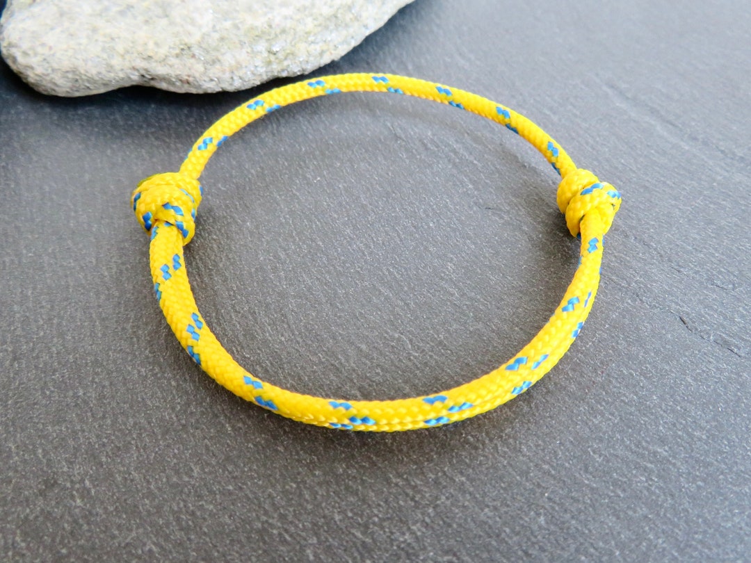 YELLOW Speckled BLUE Boat Rope Bracelet Support UKRAINE Rope Sliding ...