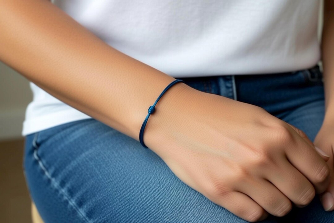 DUCK BLUE Cord Bracelet in Waxed COTTON Minimalist and Ecological Lucky ...