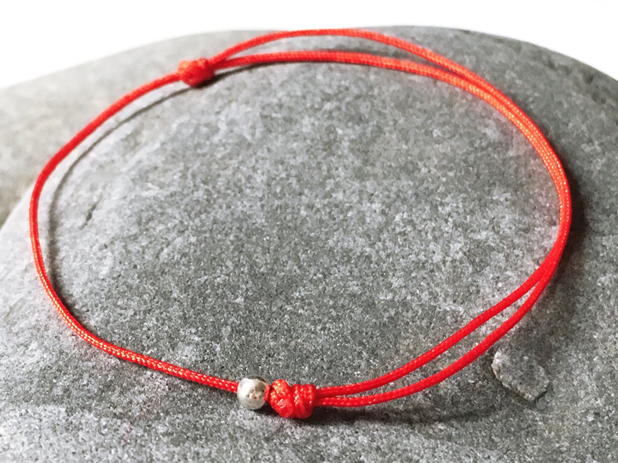 RED KABBALAH & a Sterling Silver Round Bead Bracelet Buddhist | Etsy