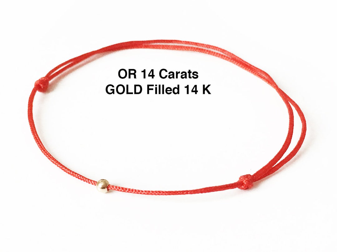 RED KABBALAH & a 14K Gold Filled Round Bead Bracelet Traditional Red ...
