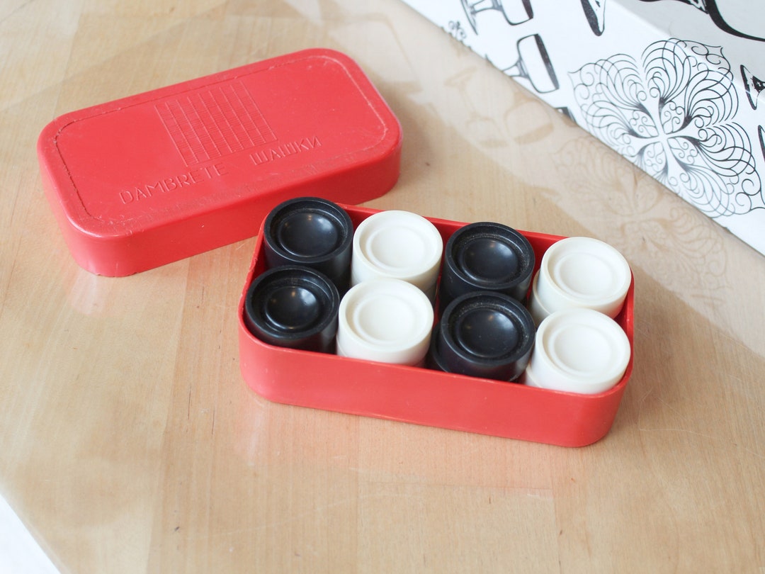 CHECKERS GAME Vintage/ Plastic Checkers in Box/ Retro Table Game ...