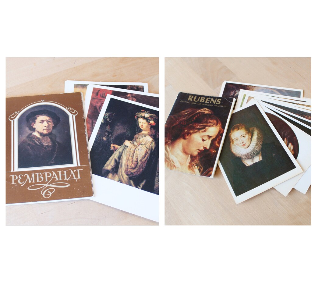 REMBRANDT, RUBENS_ ART CARDS Vintage/ Set of 17 Cards_ Rembrandt, Dutch ...