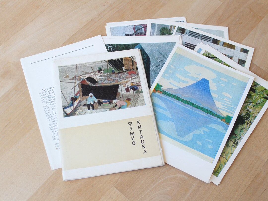 FUMIO KITAOKA_ART CARDS Vintage/ 14 Art Cards With Paintings of Fumio ...