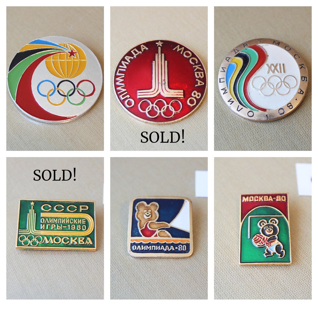 OLYMPIC BADGE Vintage/ 1980 Olympic Badge, Bear Misha/ Russian Sports ...