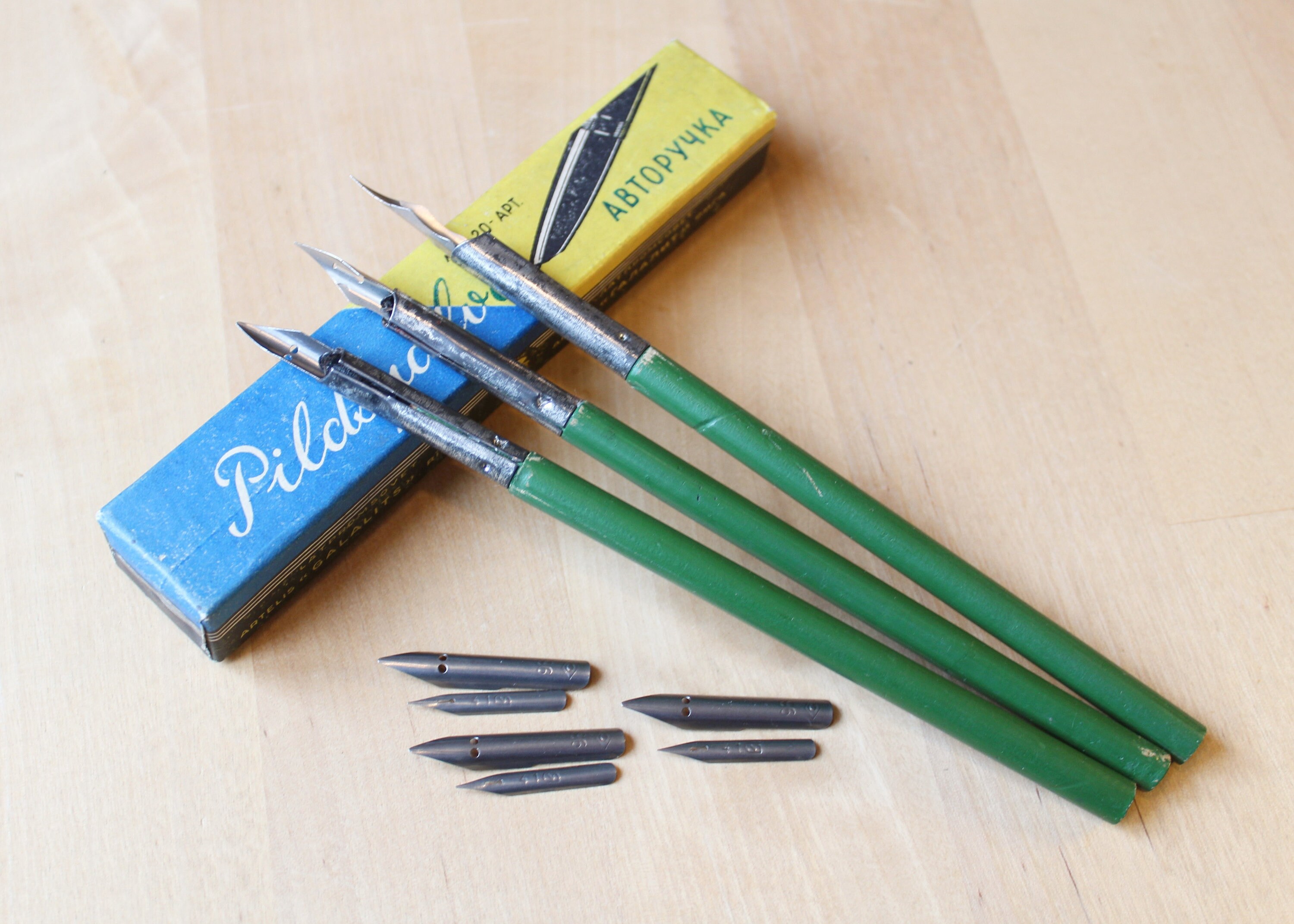 11 1950's Russian Wood Dip Pens Pens Paper & Party Supplies Paper etna ...