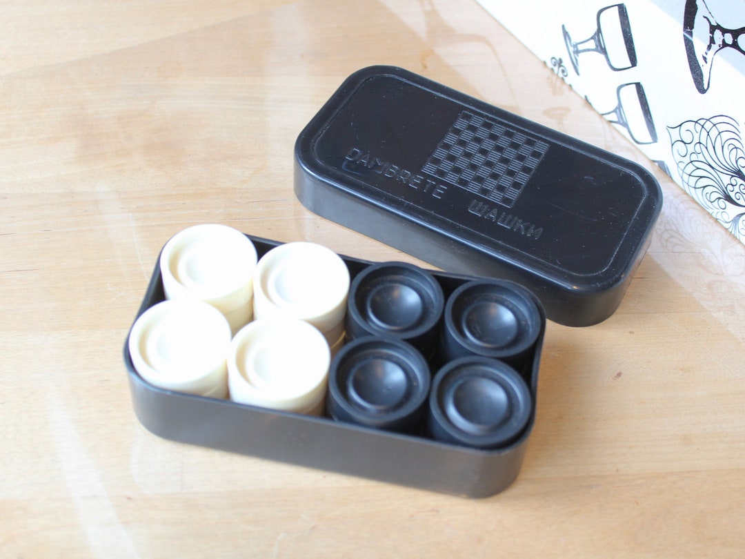 CHECKERS GAME Vintage/ Plastic Checkers Set in Box/ Retro Table Game ...