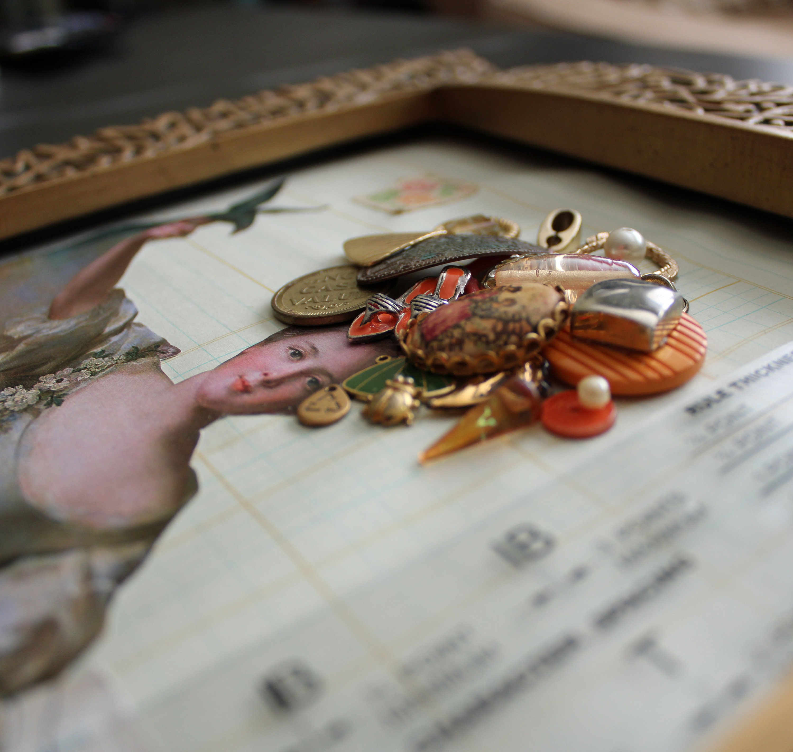 Whimsical Assemblage Wall Art – Mixed Media Portrait With Vintage ...