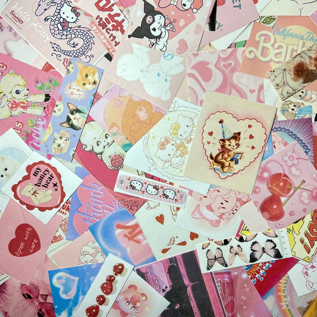 Kitsch Nostalgia Core Sticker Pack Kawaii Aesthetic Journal Sets - Etsy
