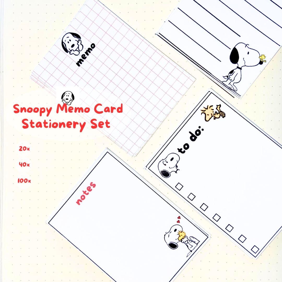 Snoopy Memo Cards | Bullet Journal Stationery Set - Etsy