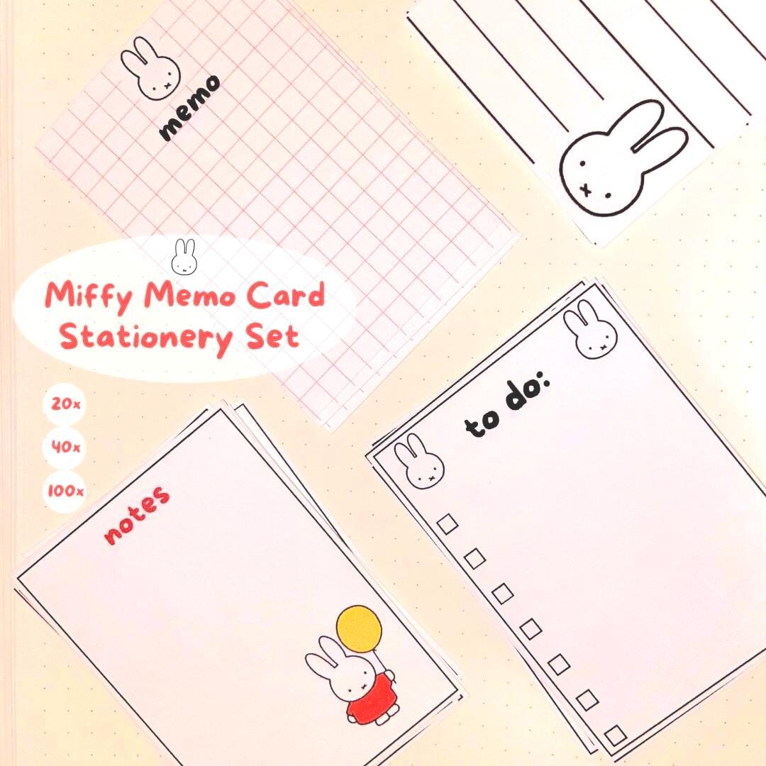 Miffy Memo Cards | Bullet Journal Stationery Set - Etsy