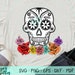 Sugar Skull With 3d Effect Roses SVG PNG, Print, Sub, Cut Files - Etsy