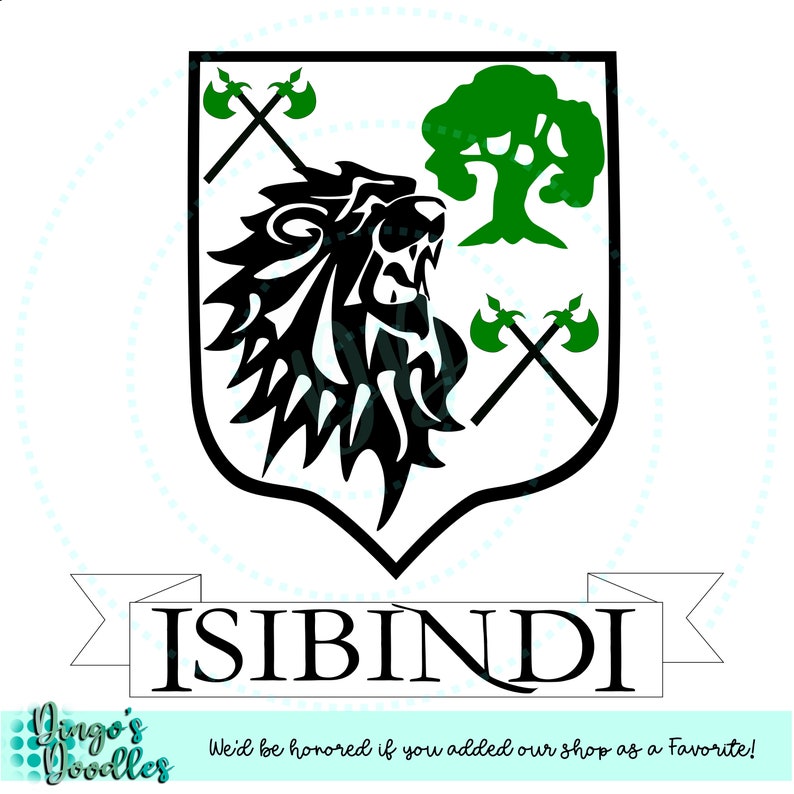 Isibindi House Crest PNG SVG Lion Tree Bijl - Etsy België