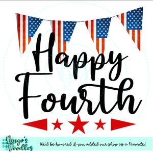 Happy Fourth SVG PNG Patriotic Sign Flag - Etsy