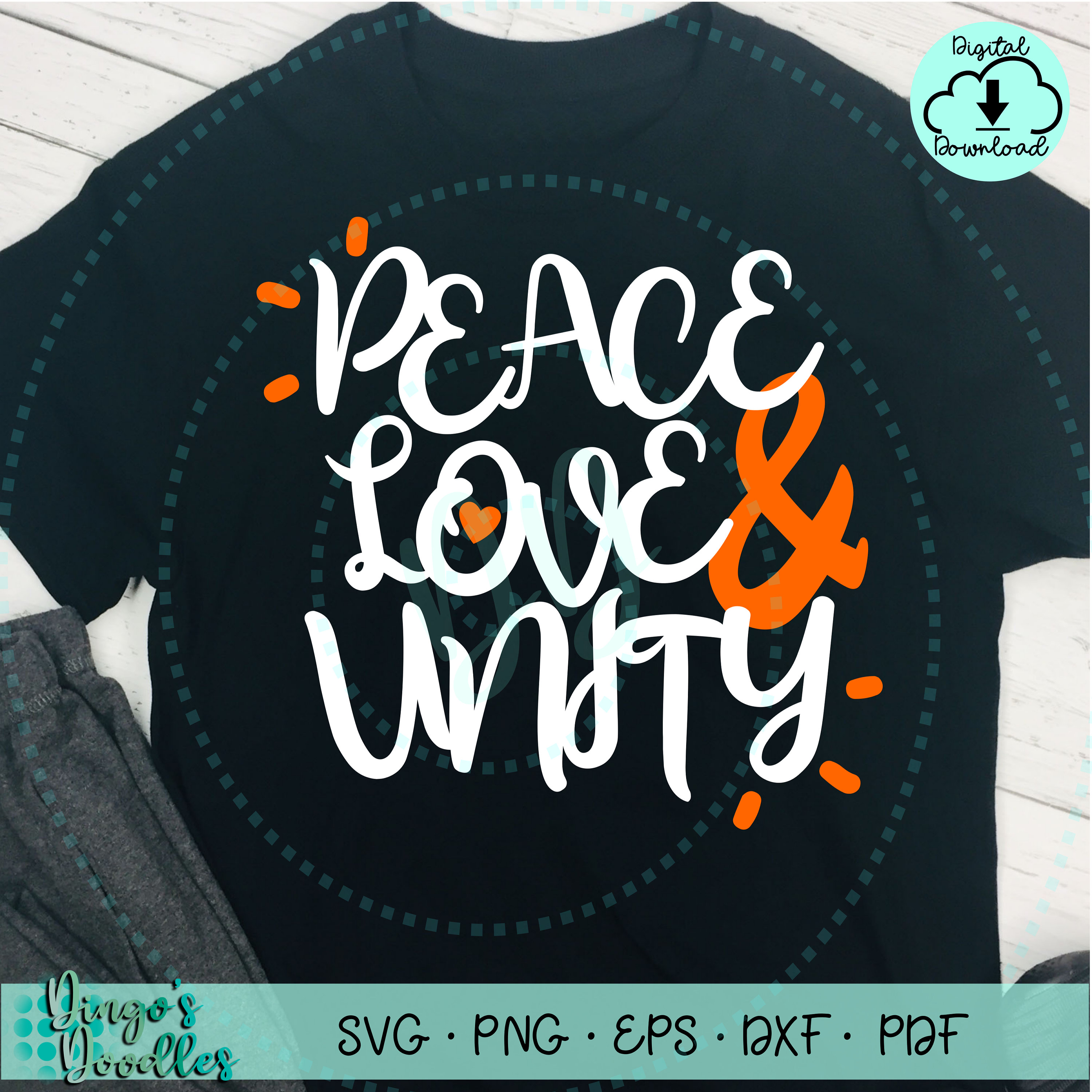 Peace Love and Unity SVG PNG Anti-bullying Unity Day - Etsy