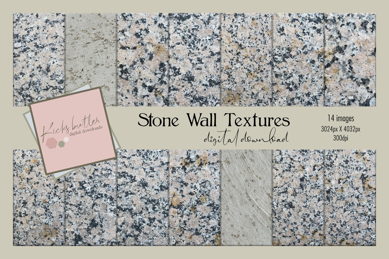 Stone Wall Textures Bundle | Digital Paper, Collage, Texture, Overlay ...
