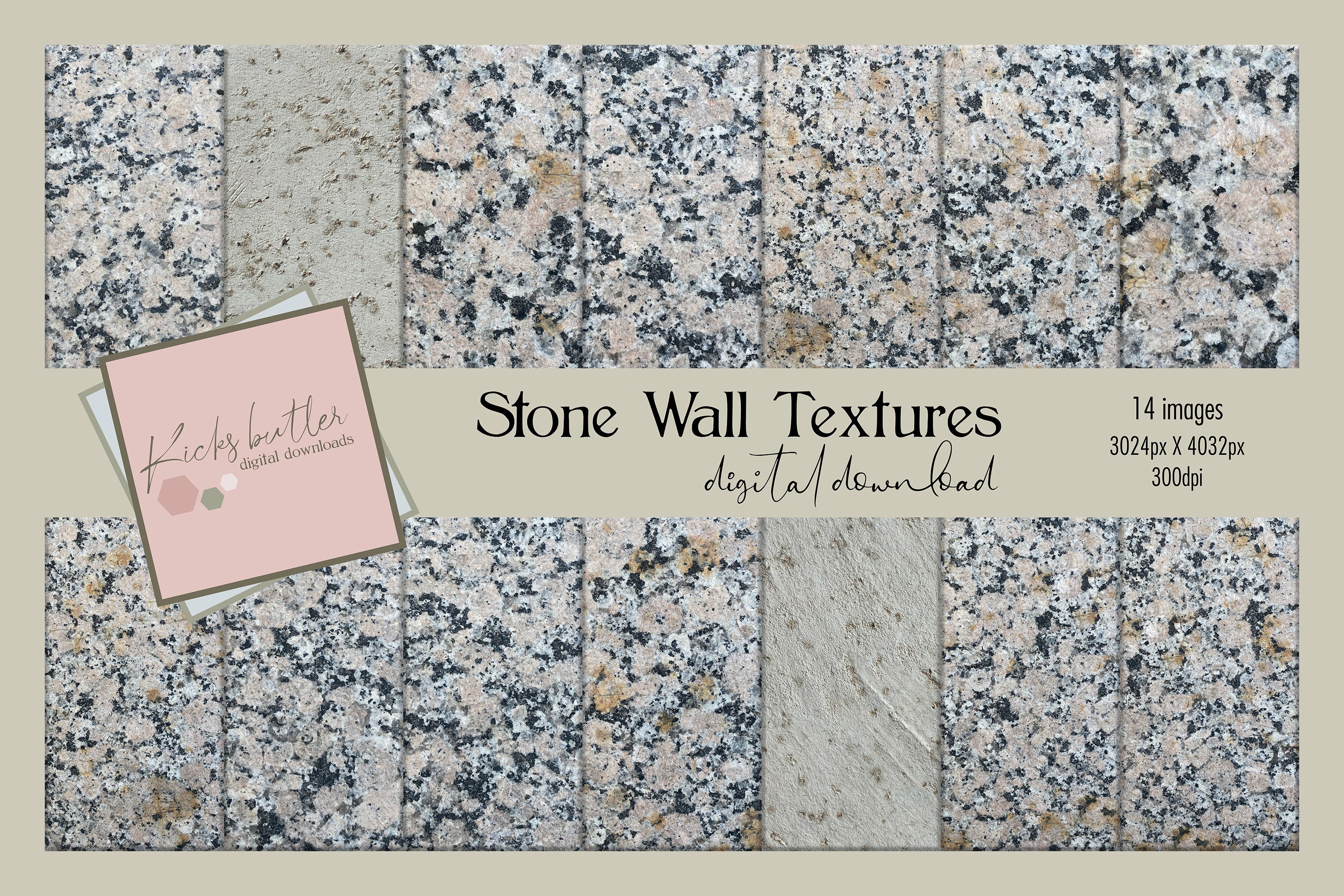 Stone Wall Textures Bundle | Digital Paper, Collage, Texture, Overlay ...
