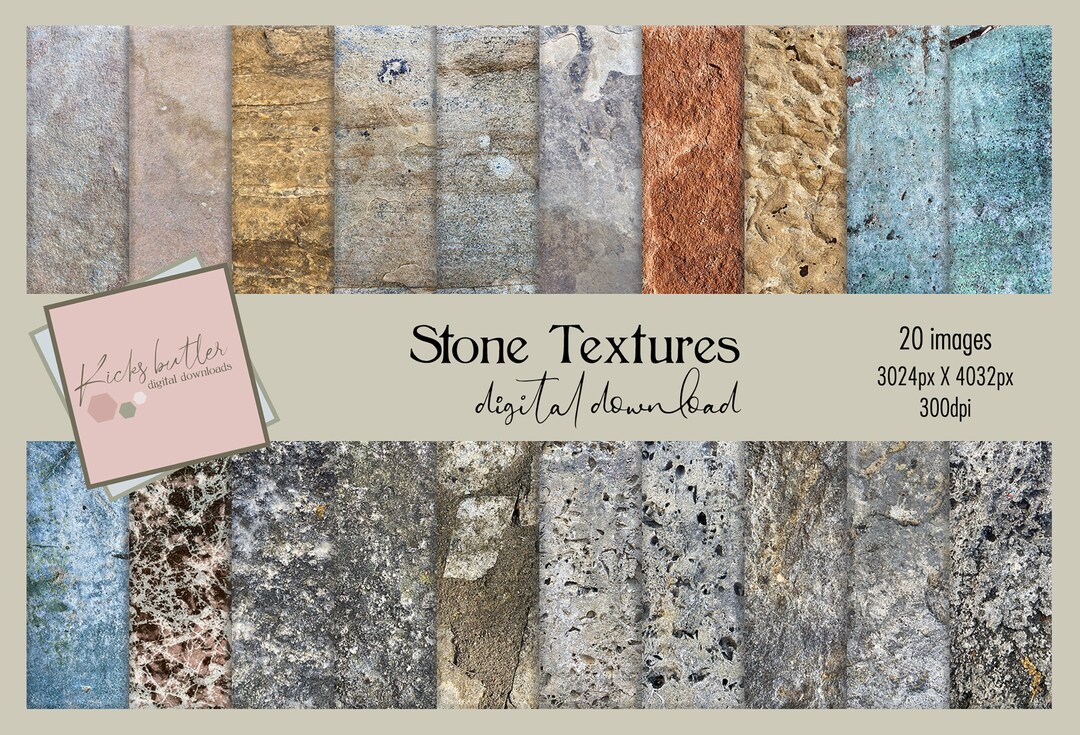 Stone Textures | Digital Paper, Collage, Texture, Overlay, Background ...