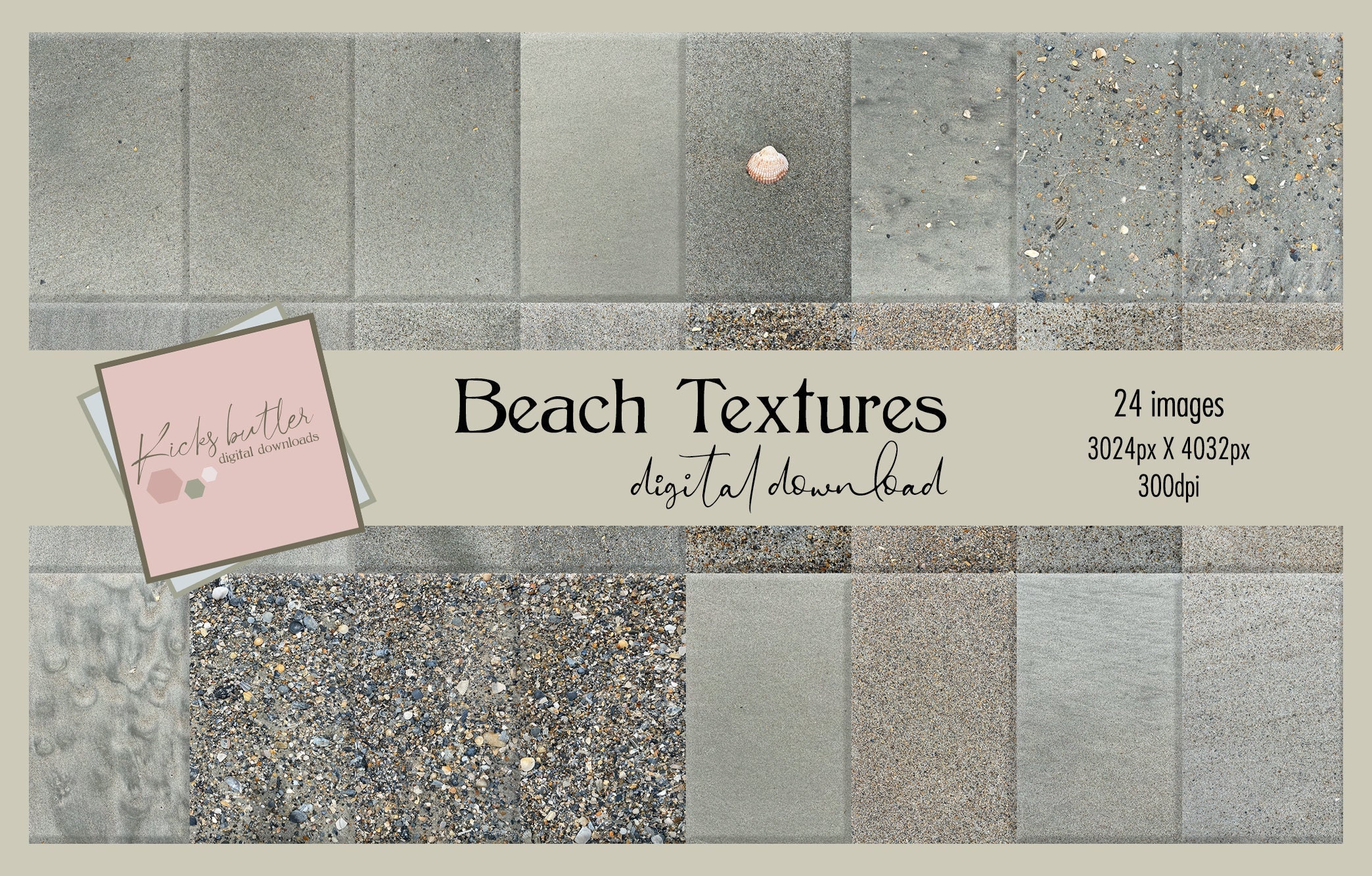 Beach Textures Bundle 0001 | Digital Paper, Collage, Texture, Overlay ...
