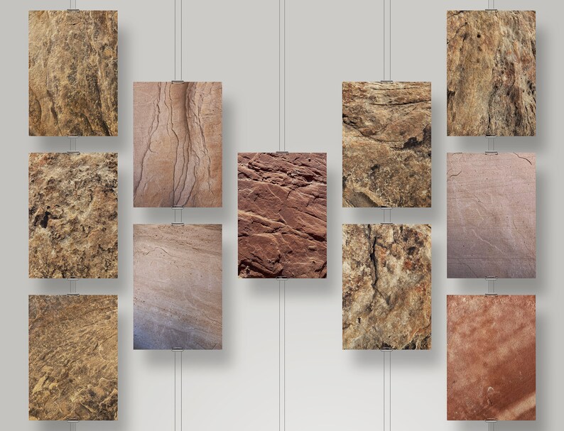 Desert Stone Textures Bundle | Digital Paper, Red, Rock, Collage ...