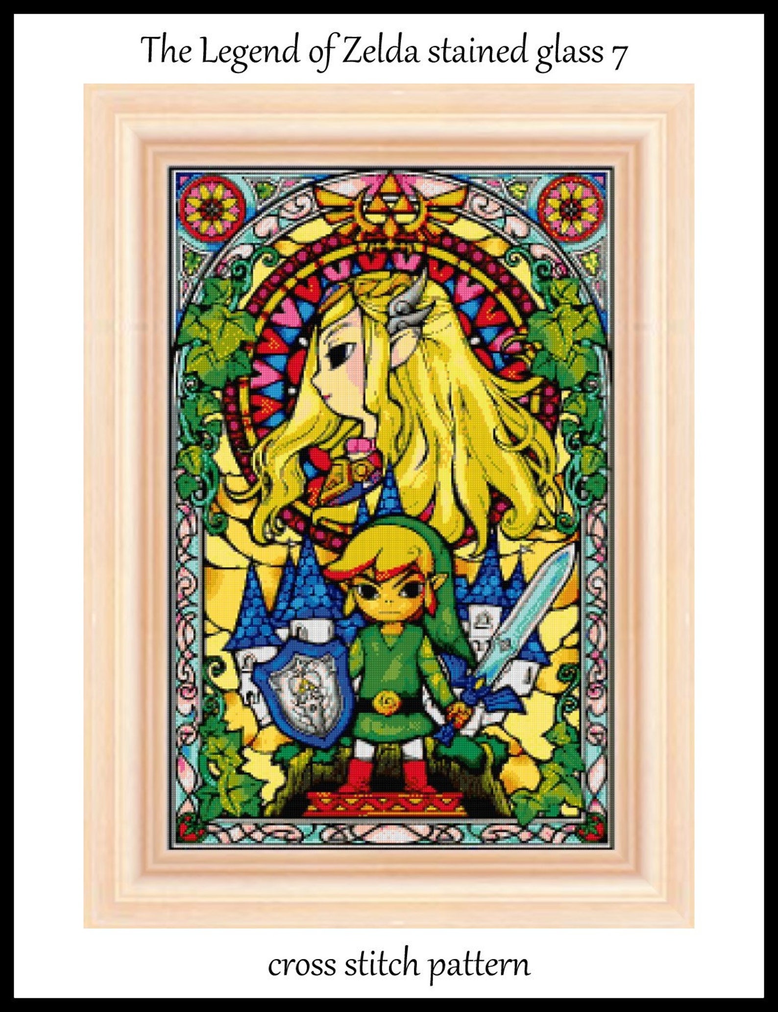 The Legend of Zelda Stained Glass 7 Cross Stitch Pattern Tale | Etsy